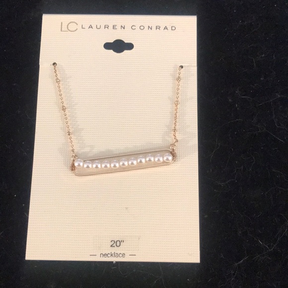 LC Lauren Conrad | Jewelry | Lc Lauren Conrad White Pearl Bar Necklace ...